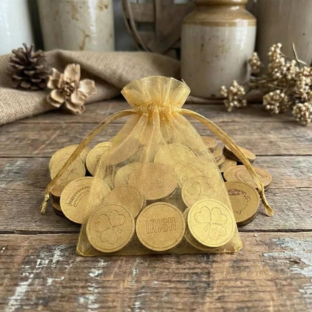 St Patrick's Day Gold Coins - Rustic Tiered Tray Decor, Set of 7 - Etsy