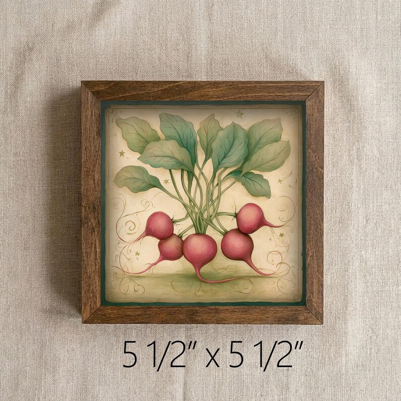 Radish Wood Sign With Easel | Rustic Farmhouse Kitchen Decor, Vegetable ...