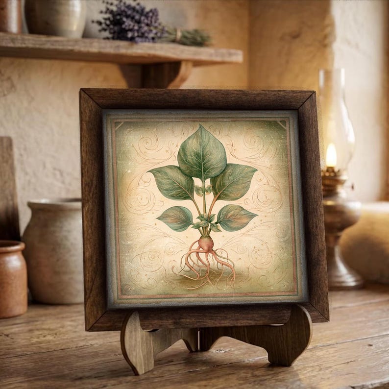 Botanical Root Wood Sign With Easel | Rustic Kitchen Farmhouse Decor ...