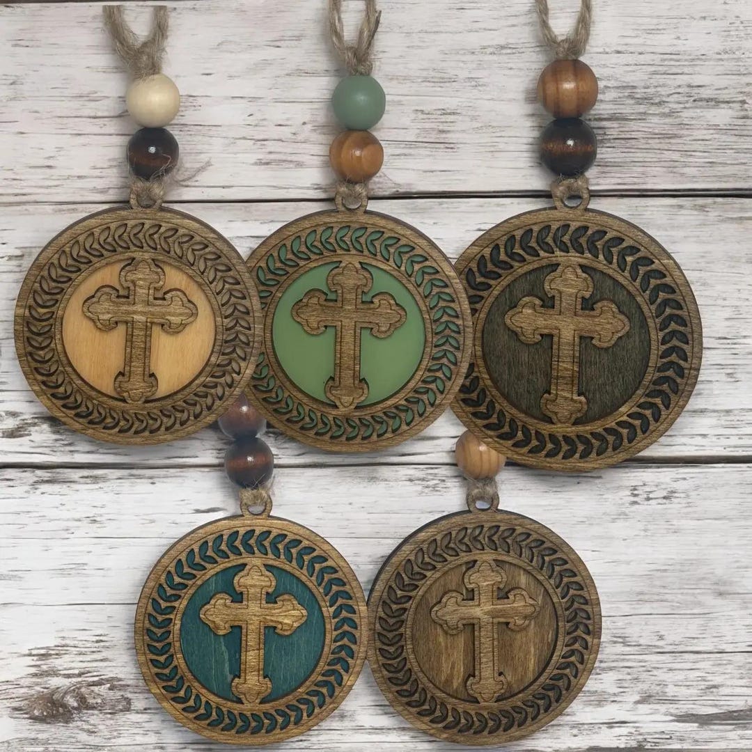 Cross Christmas Tree Ornaments - Beautiful Wood Christian Religious ...