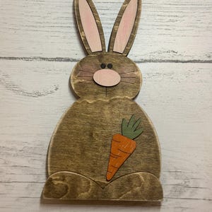 Rustic Wooden Bunny Decor Set – Hand Painted Easter Shelf Sitters ...