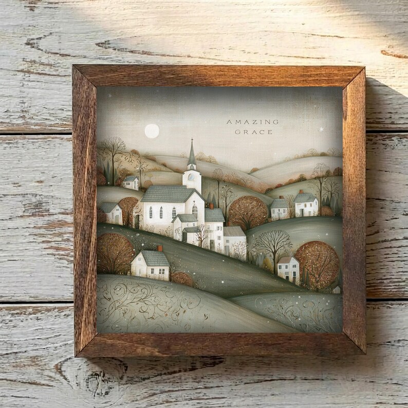 Amazing Grace Church Wood Sign With Easel | Rustic Farmhouse Faith ...