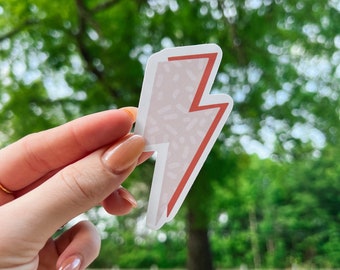 Pink Cheetah Lightning Bolt Sticker - Etsy