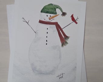 Kid's Snowman Birthday Greeting Card - Etsy
