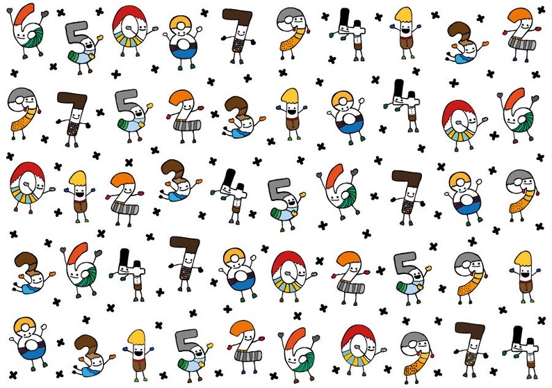 All the Numbers Wrapping Paper Set of Two | Etsy