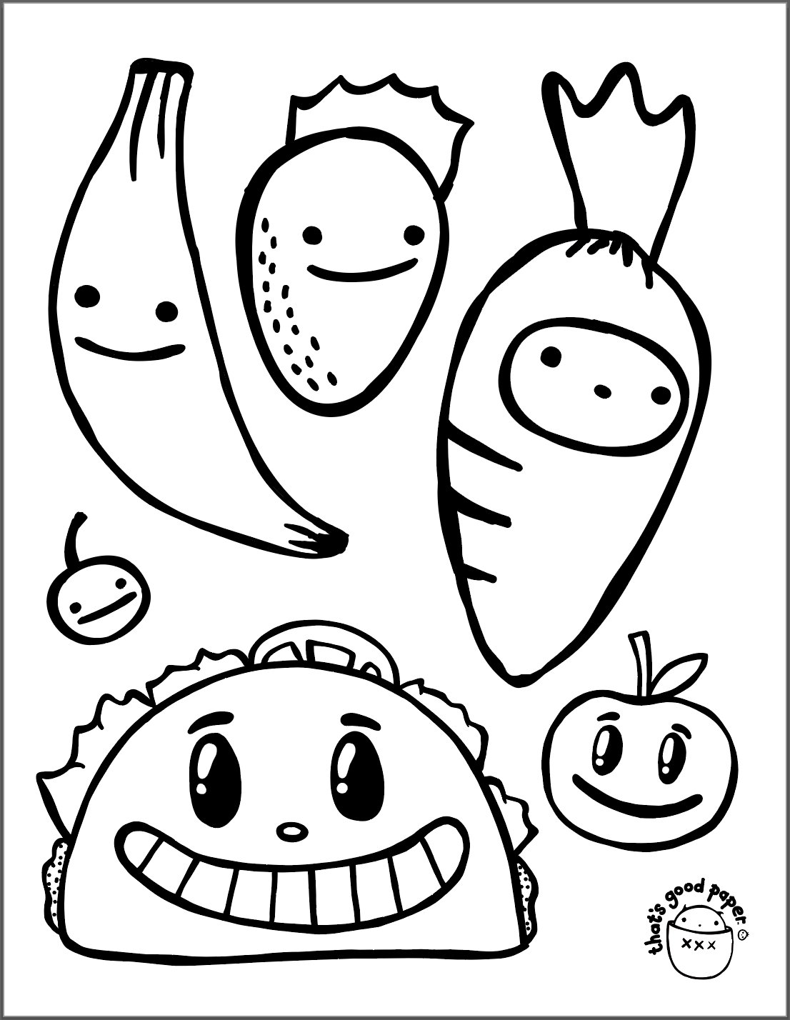 Snack Food Coloring Pages, Fun Snack Printables, Food Games, Food ...