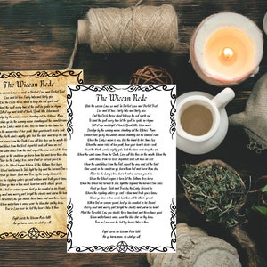 The Wiccan Rede Long Version Book of Shadows Page - Etsy