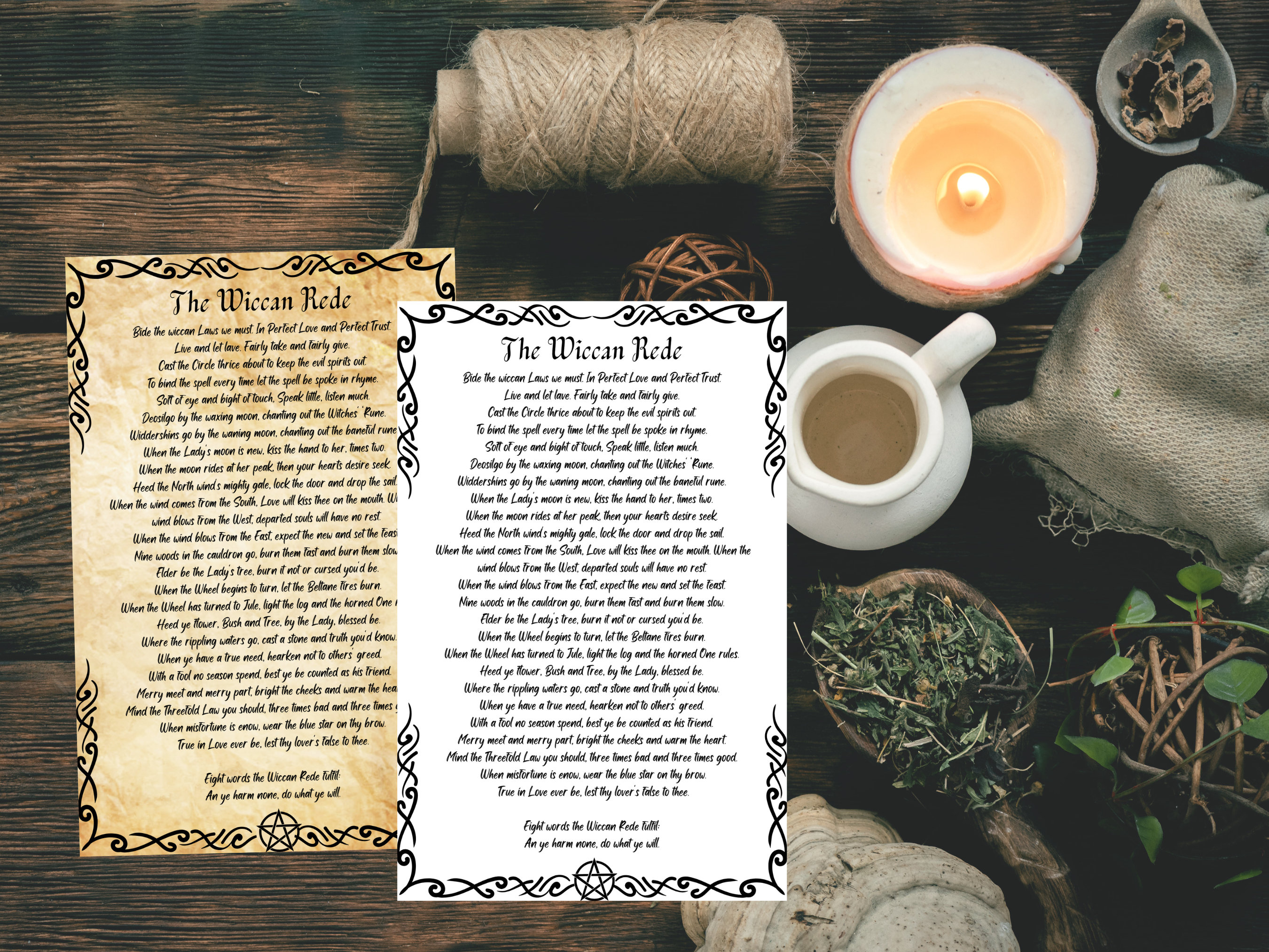The Wiccan Rede Long Version Book of Shadows Page - Etsy