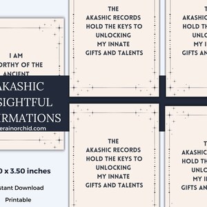 Akashic Insightful Affirmation Cards, Printable, Akashic Records ...