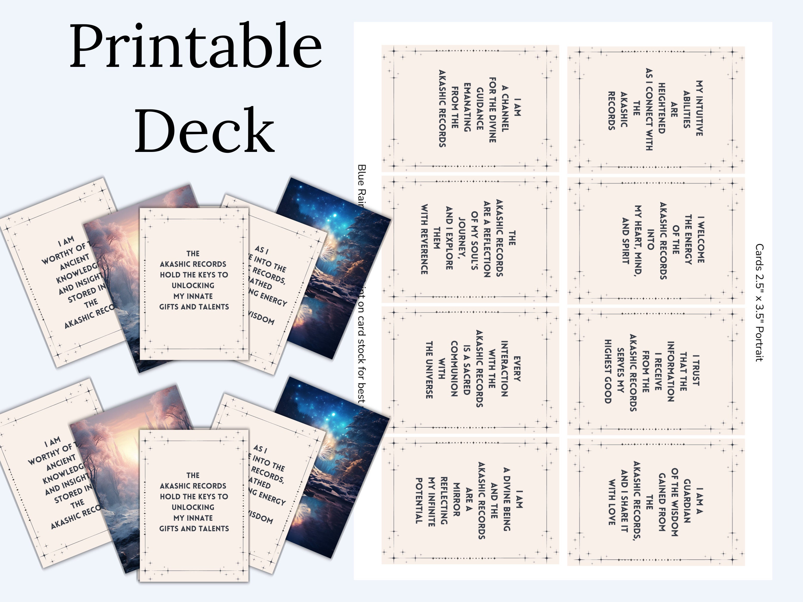 Akashic Insightful Affirmation Cards, Printable, Akashic Records ...