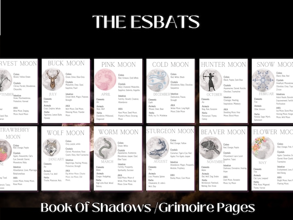 Full Moon Esbat Cheat Sheet Reference Pages Esbat - Etsy