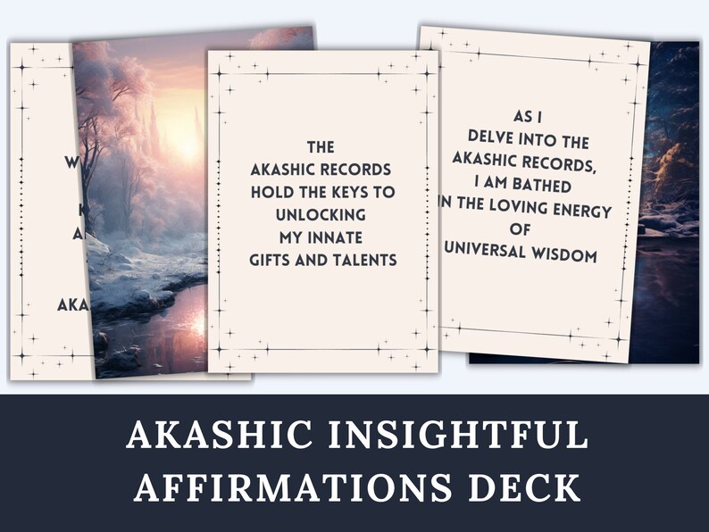 Akashic Insightful Affirmation Cards, Printable, Akashic Records ...