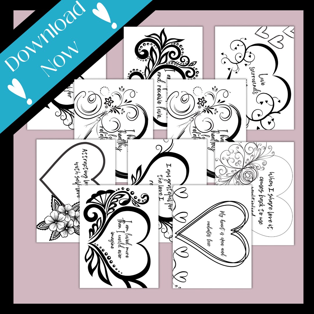 Love Affirmations Sheets, Self Love Coloring Pages, Positive Mottos ...