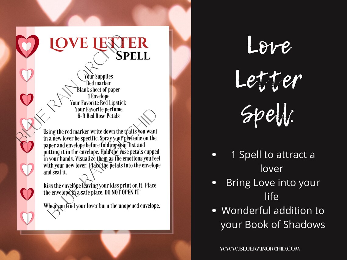 Love Letter Spell, Magic Love, Love Attraction, Digital Download ...