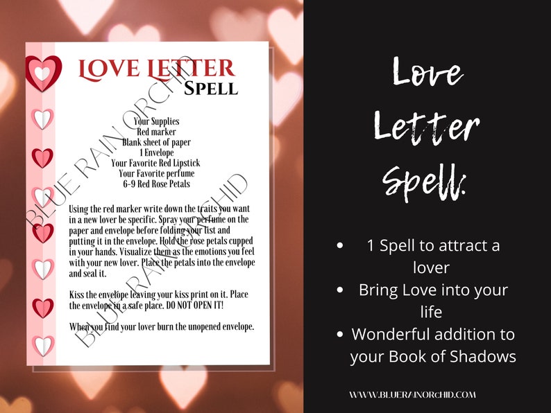 Love Letter Spell, Magic Love, Love Attraction, Digital Download ...