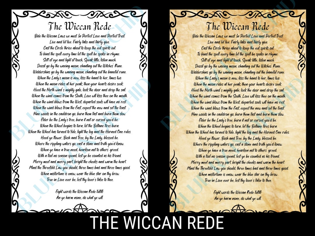 The Wiccan Rede Long Version Book of Shadows Page - Etsy