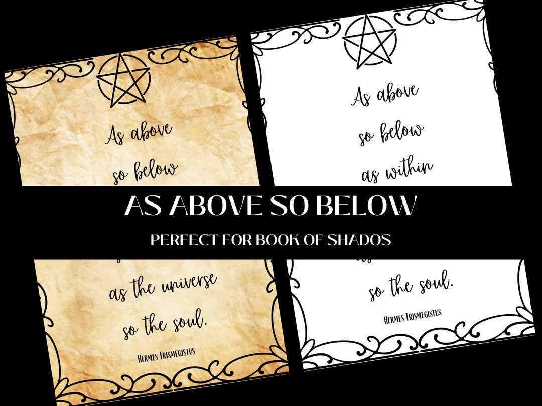 As Above so Below, Book of Shadows Page, Witch Wall Art, Witchcraft ...