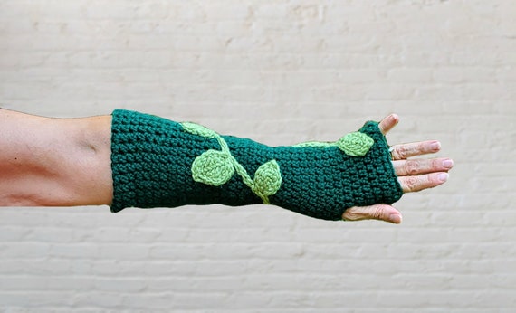 Handmade Crochet Vine and Leaf Fingerless Gloves Inspired by the Jungle Book 13 Long Nerdy Gifts for Women Etsy