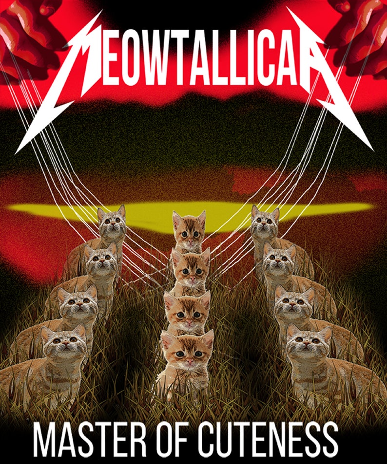 Meowtallica master of cuteness funny cat t-shirt / metallica | Etsy