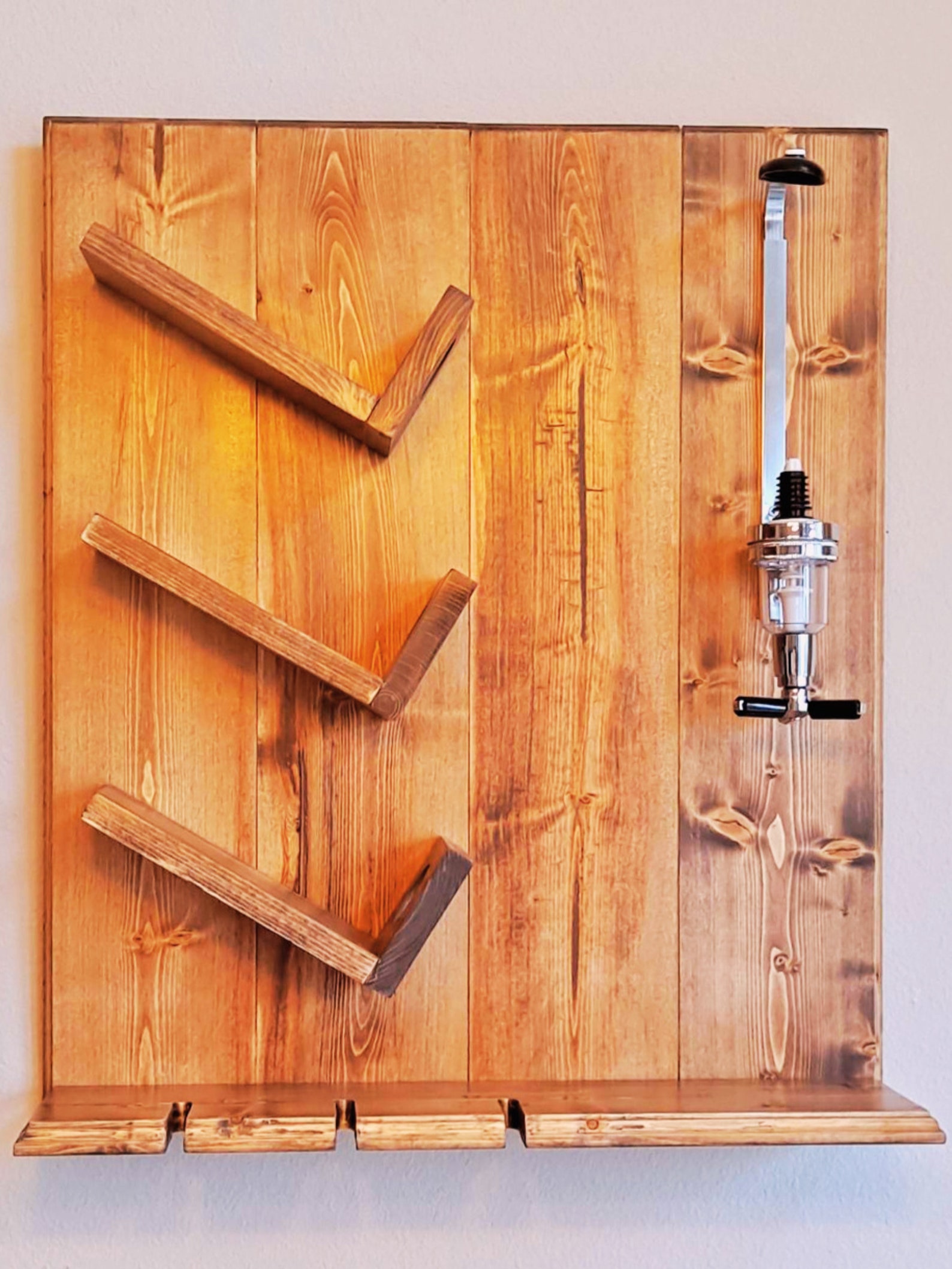 Wall-mounted Wine Rack & Dispenser | Holds 4 Wine Bottles | 3 Wine ...