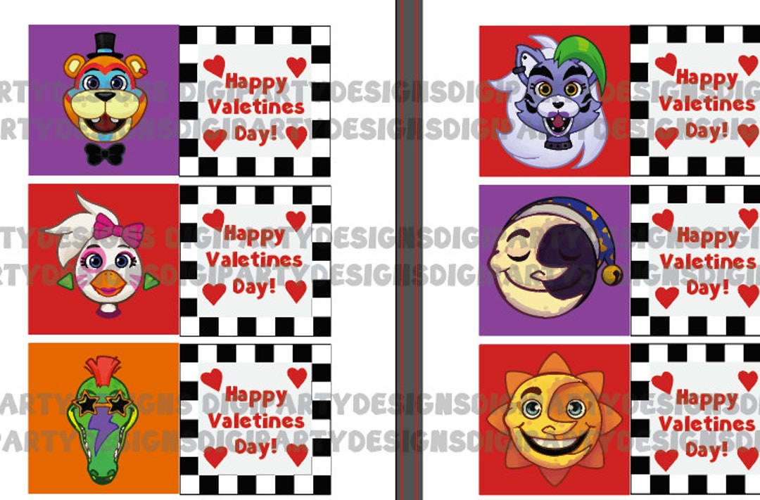 Fnaf Security Breach Valentine's Day Cards Digital DOWNLOAD - Etsy