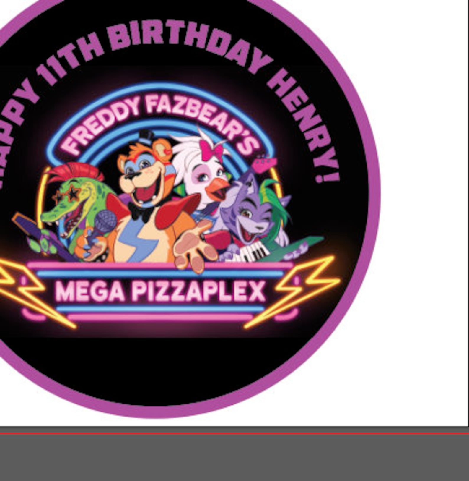 FNF Security Breach Customized Birthday Cake Topper Design- DIGITAL ...