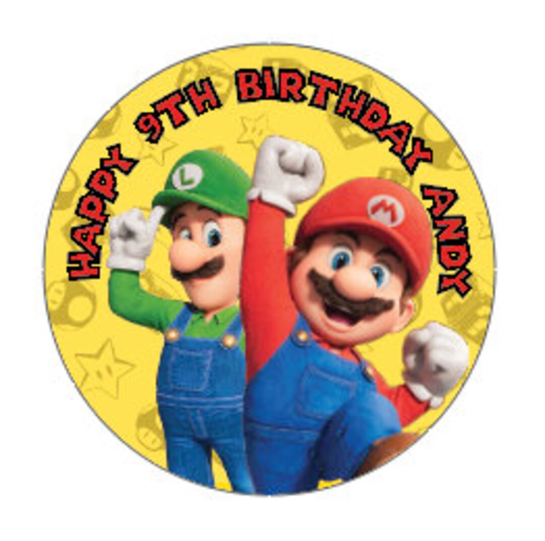 Super Mario Bros. Movie-inspired -CUSTOM Birthday Stickers DIGITAL ...