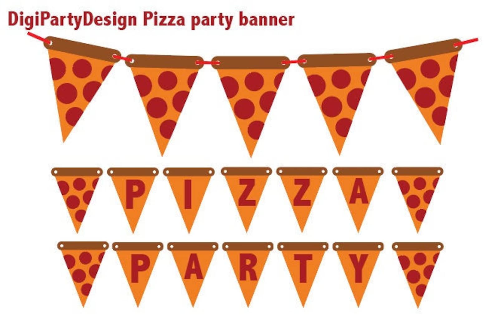 Pizza Party Banner Design DIGITAL DOWNLOAD - Etsy