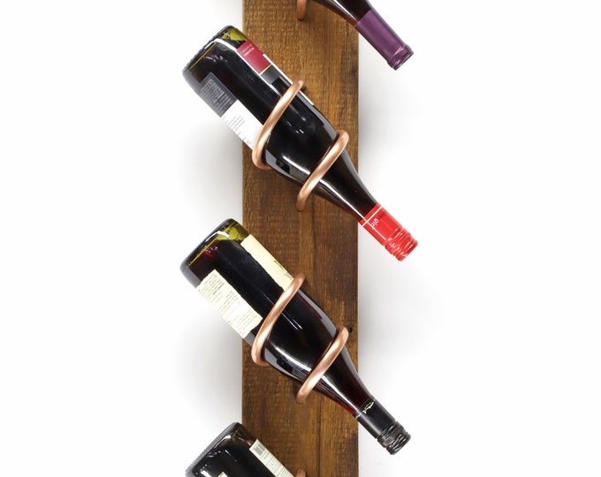 Rustic Wood Wine Rack, Weathered Hemlock, Wooden Wine Rack, Wall ...