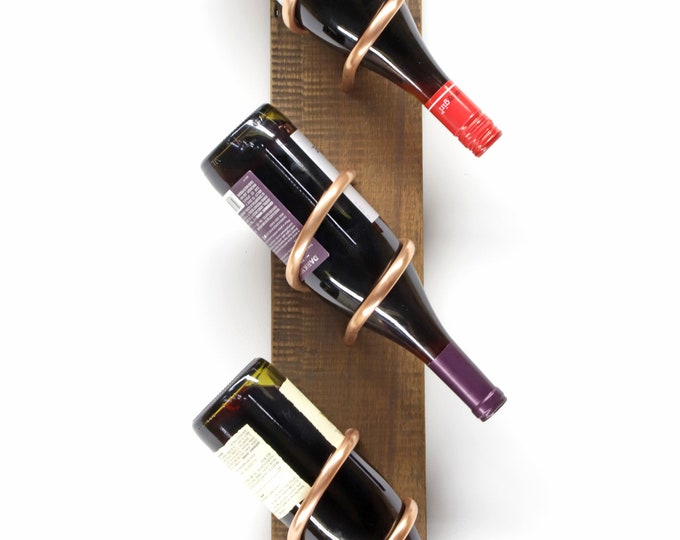 Barnwood Wine Rack | Wall Mounted | Wine Bottle Storage | Rustic Bottle ...