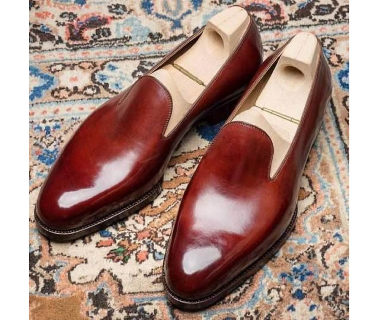 Men's Burgundy Leather Loafers, Men Slipons,men's Loafers Shoes Men ...