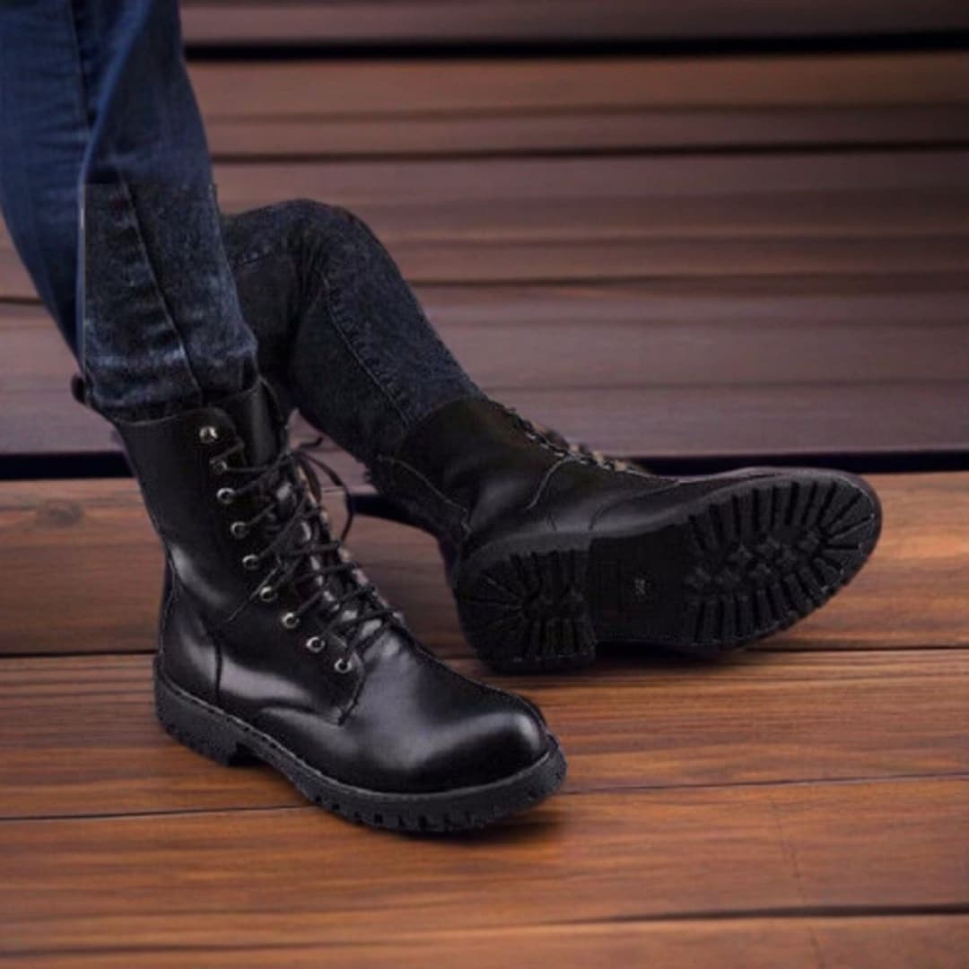 New Handmade Men Military Style Boots, Men Combat Boots, Men Military Boots - Etsy