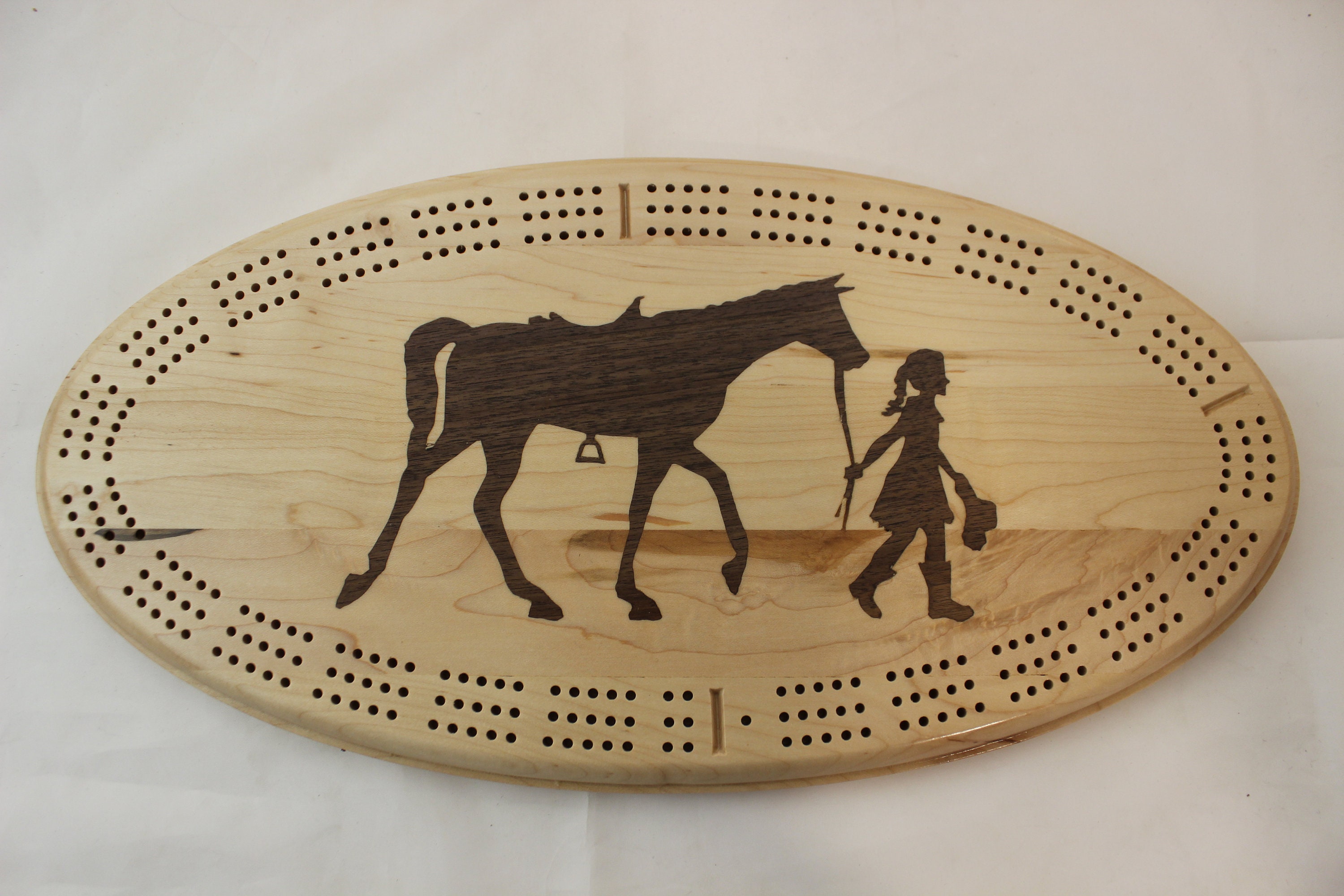 Custom Cribbage Board, Personalized Maple Board With Custom Walnut ...