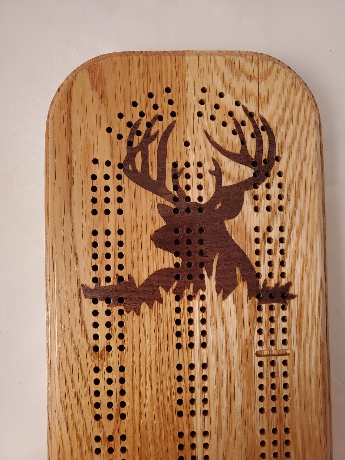 Cribbage Board, Whitetail Deer Inlay, 3 Player, With Pegs and Storage ...