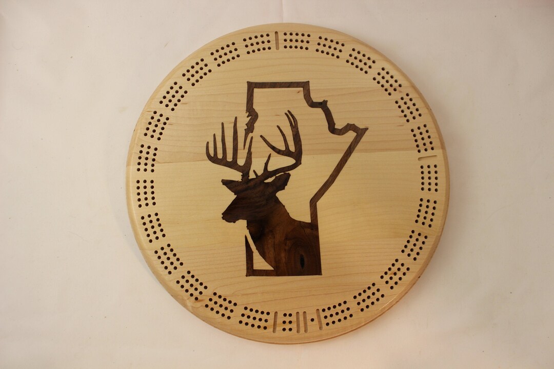 Manitoba Whitetail Deer - Dark Walnut Inlay - Cribbage Board - Etsy