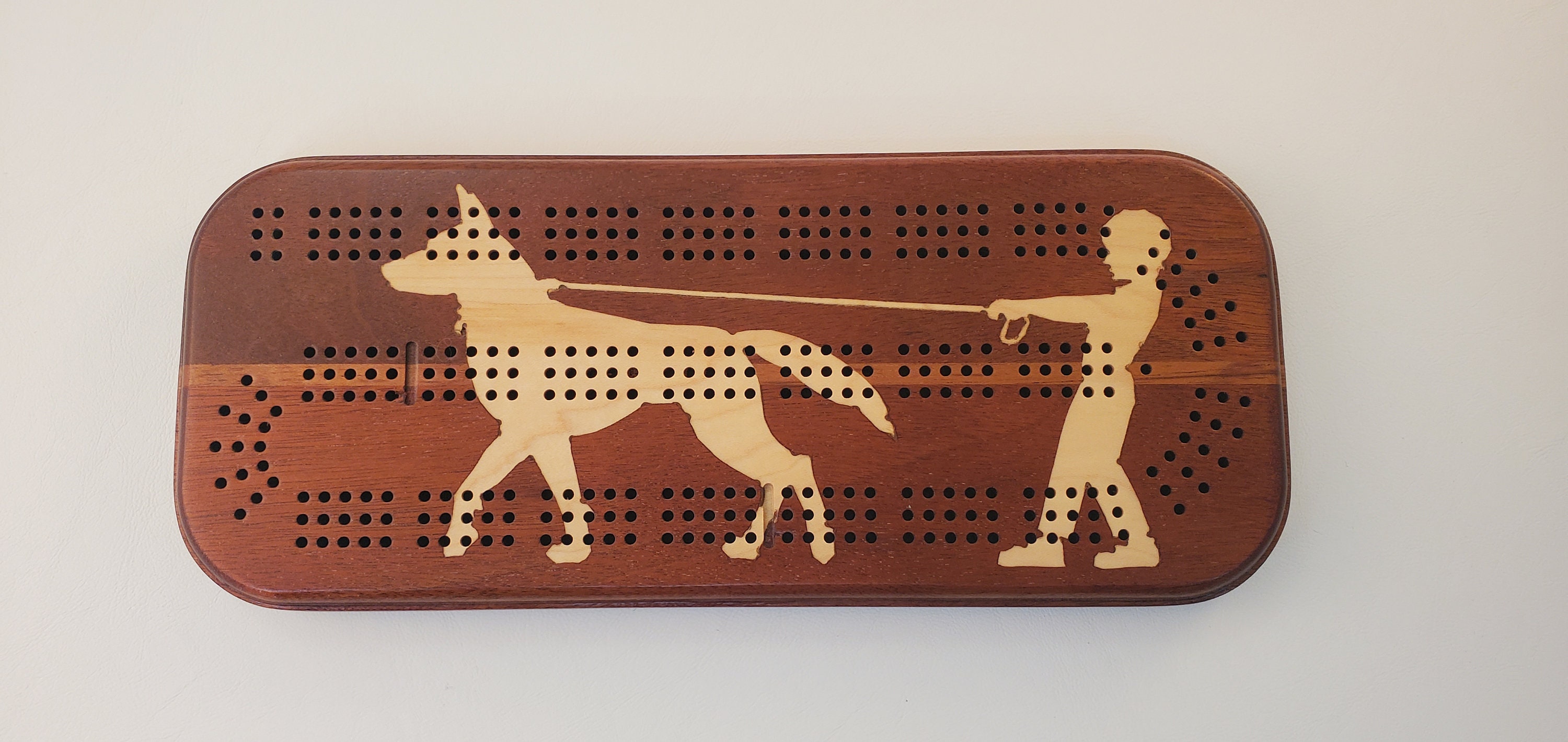 Cribbage Board Boy Walking His Dog 3 Player Various - Etsy