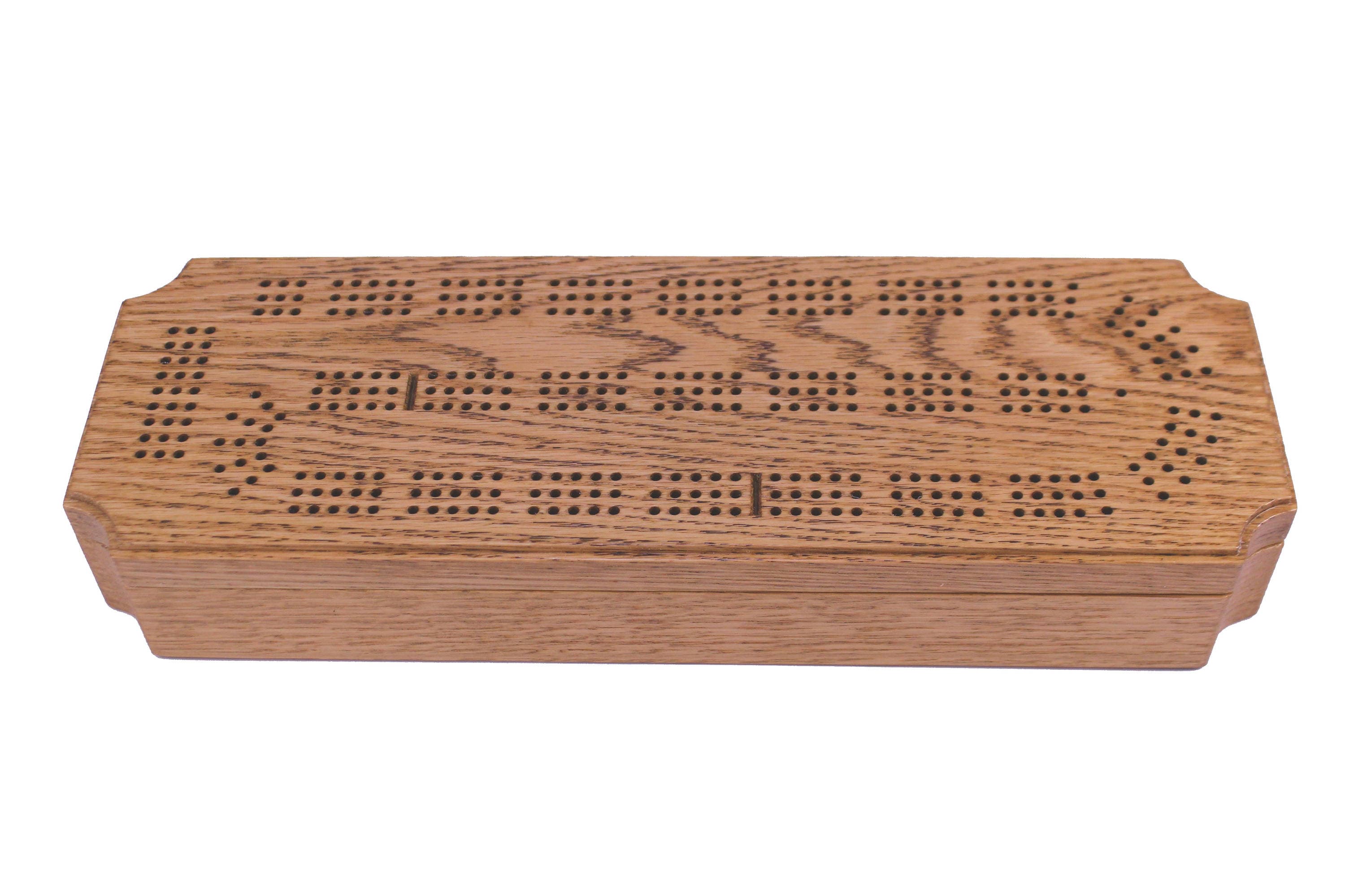 Cribbage Board - 3 Track - Red Oak - With Card Storage - Can Be Made ...