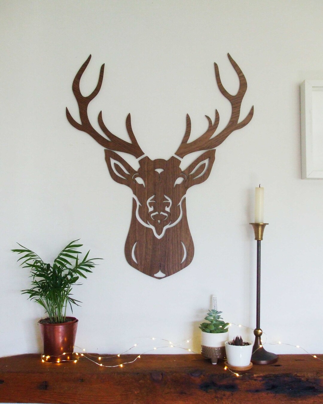 Stag Head Wooden Wall Art – Deer Head Big Game Animal Head Wall Art ...