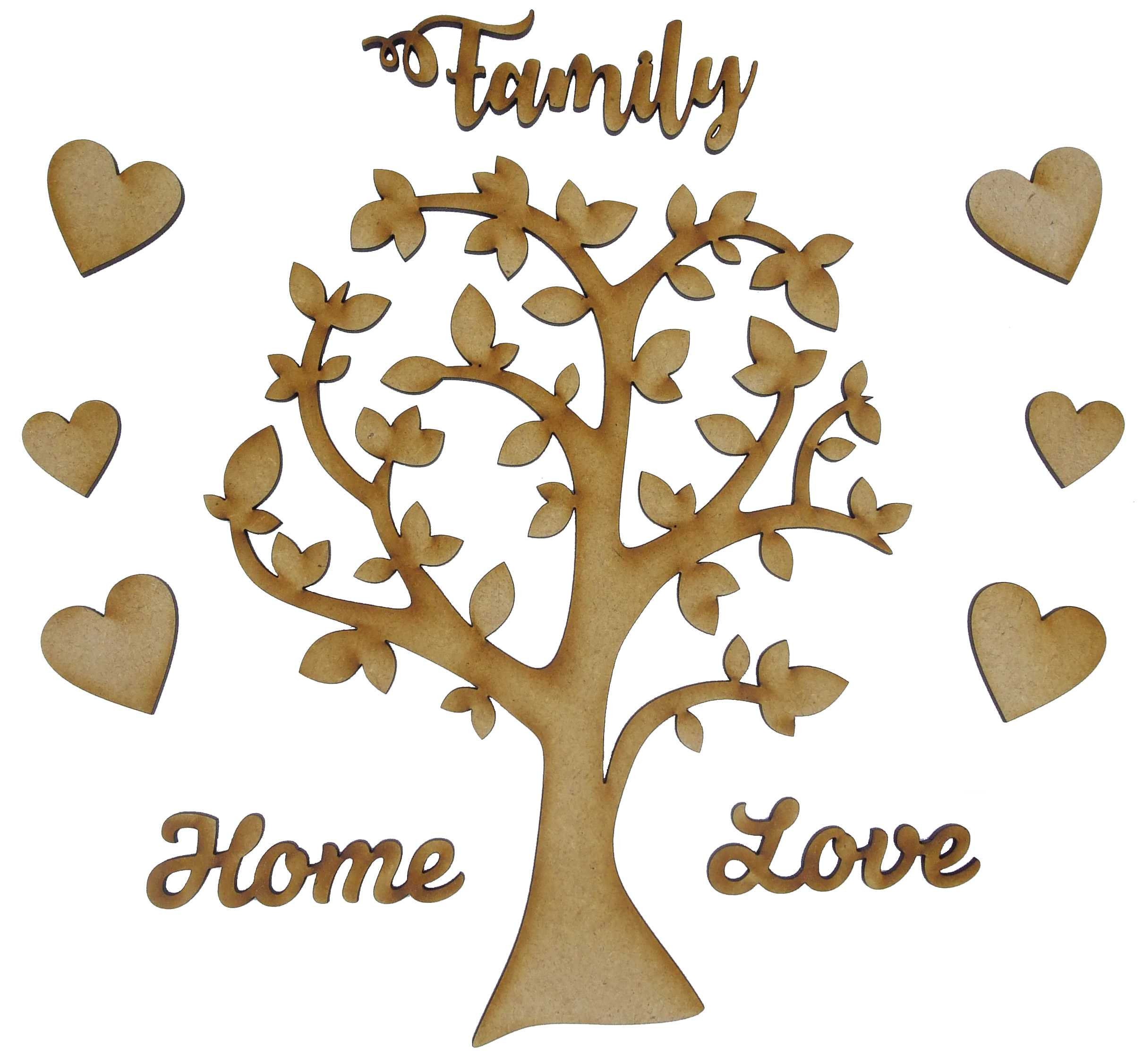 Wooden Family Tree Craft Kit With 'family' Love' | Etsy