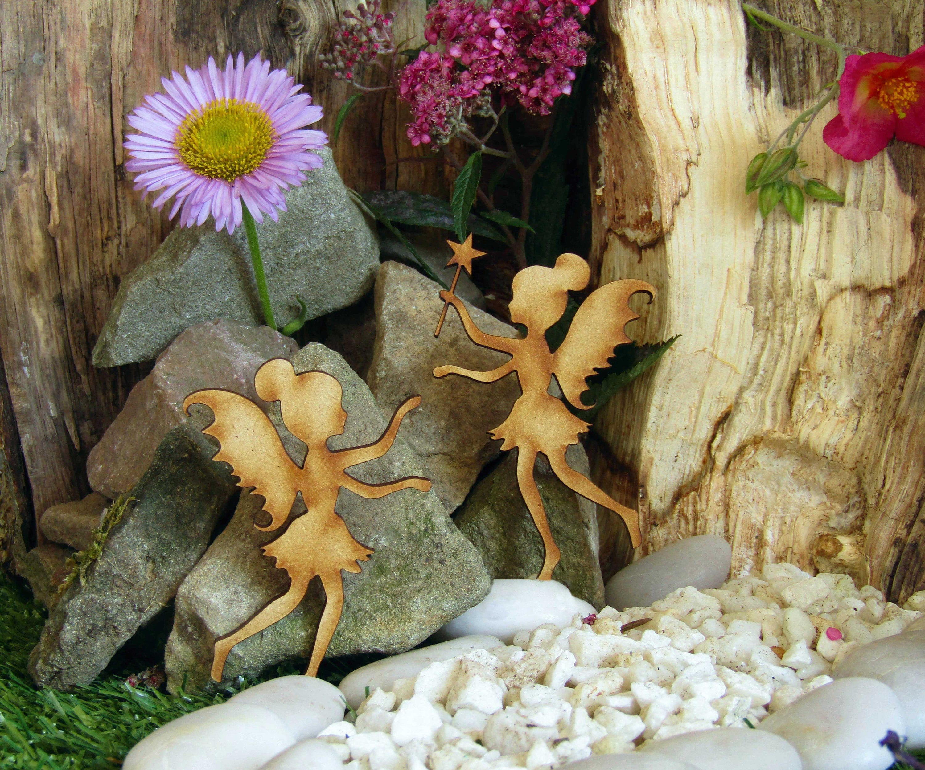 2 Piece Wooden Fairies Set Pair of Wooden Fairy Craft Shapes - Etsy UK