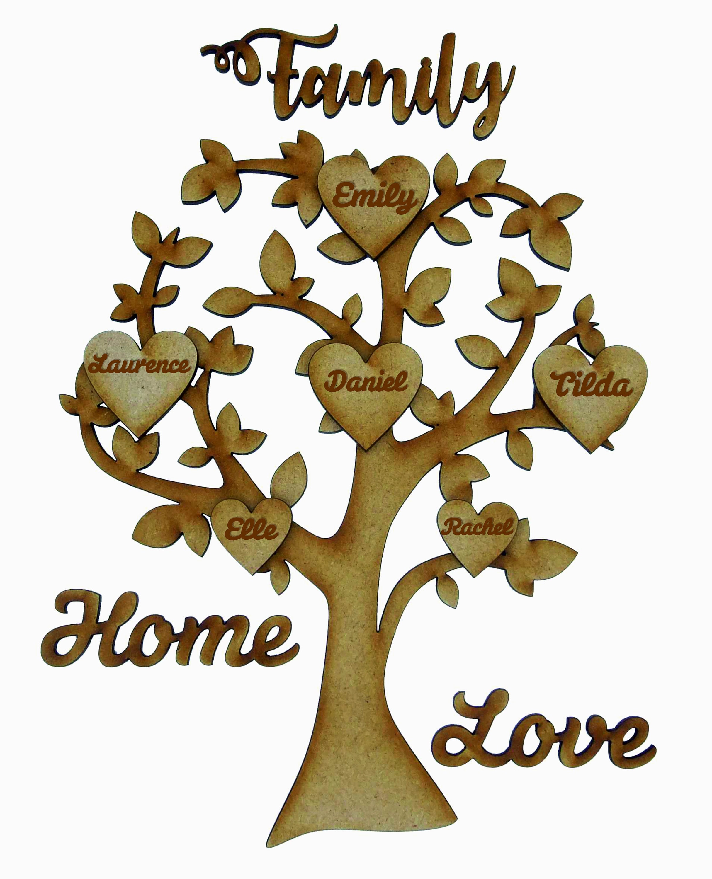Wooden Family Tree Craft Kit With 'family' Love' | Etsy