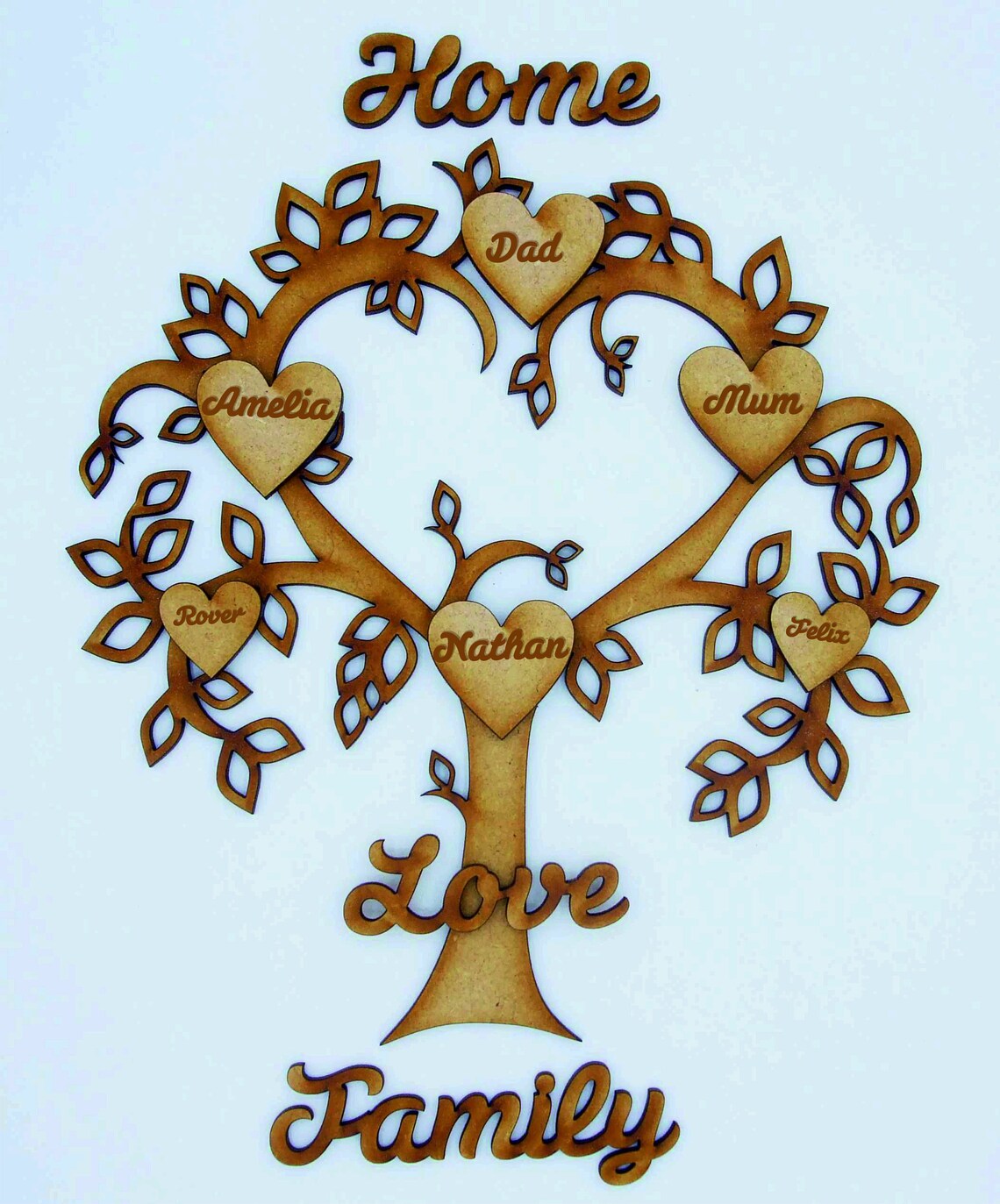 Leafy Wooden Family Tree Craft Kit With 'family' - Etsy