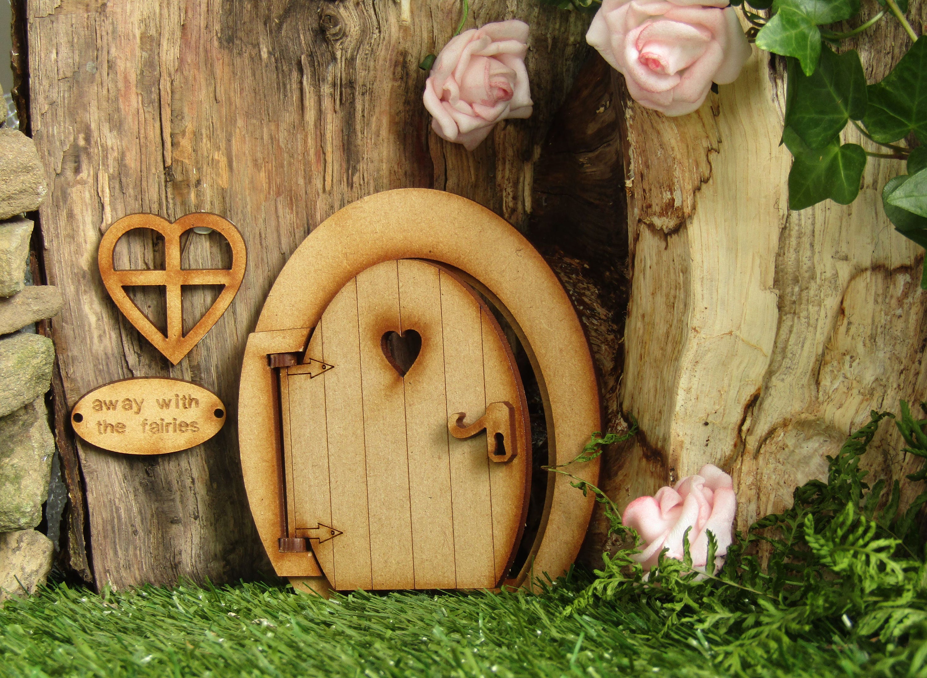 Opening Round Wooden Fairy Door Craft Kit. Three-dimensional | Etsy