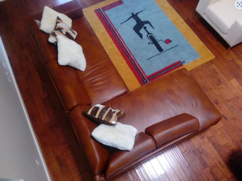 Gambrell Renard Saddle Brown Leather Sofa Chaise Sectional - Etsy Canada