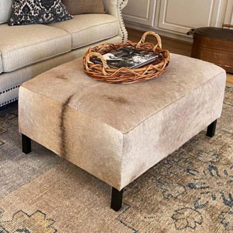 Leather Cocktail Ottoman - Etsy