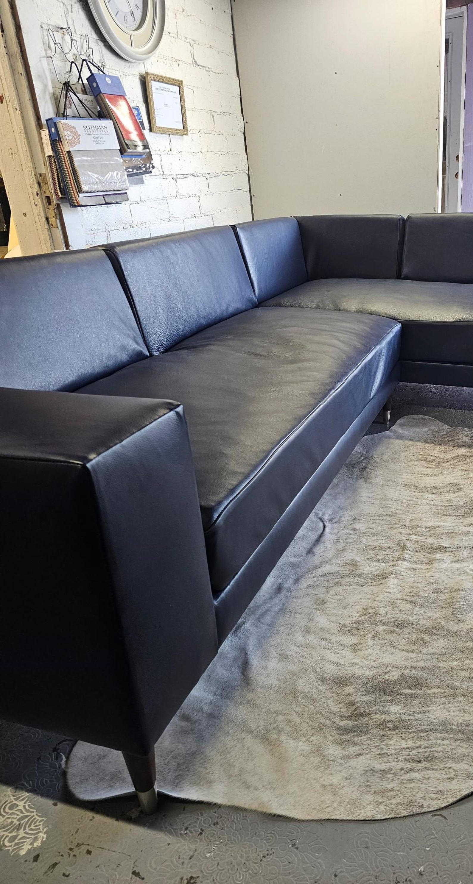 Gambrell Renard Saddle Brown Leather Sofa Chaise Sectional - Etsy Canada