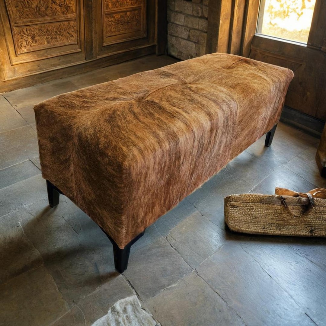 Brindle Cowhide Bench - Etsy