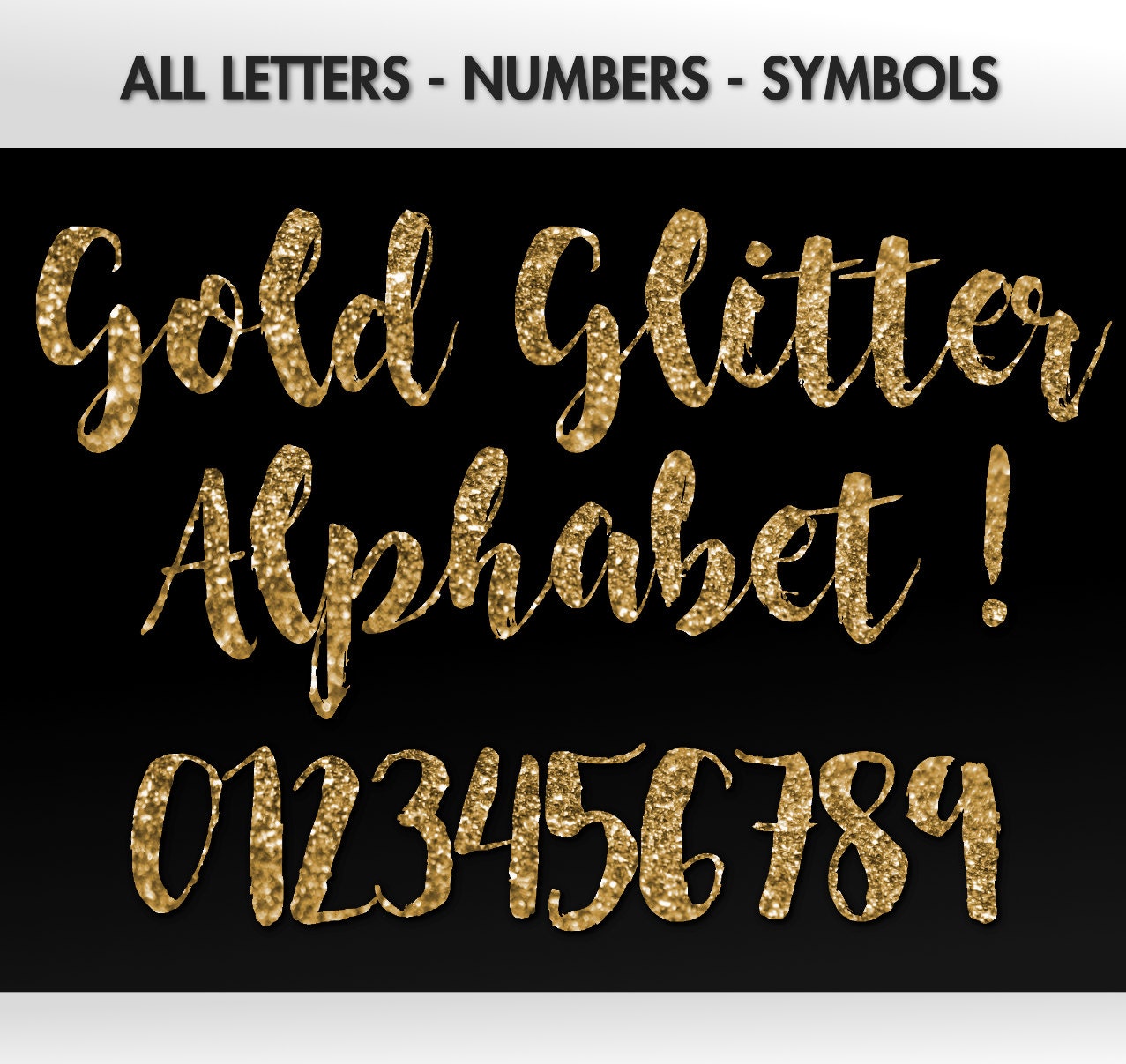 Gold Glitter Alphabet Clipart Glitter Alphabet Clip Art | Etsy
