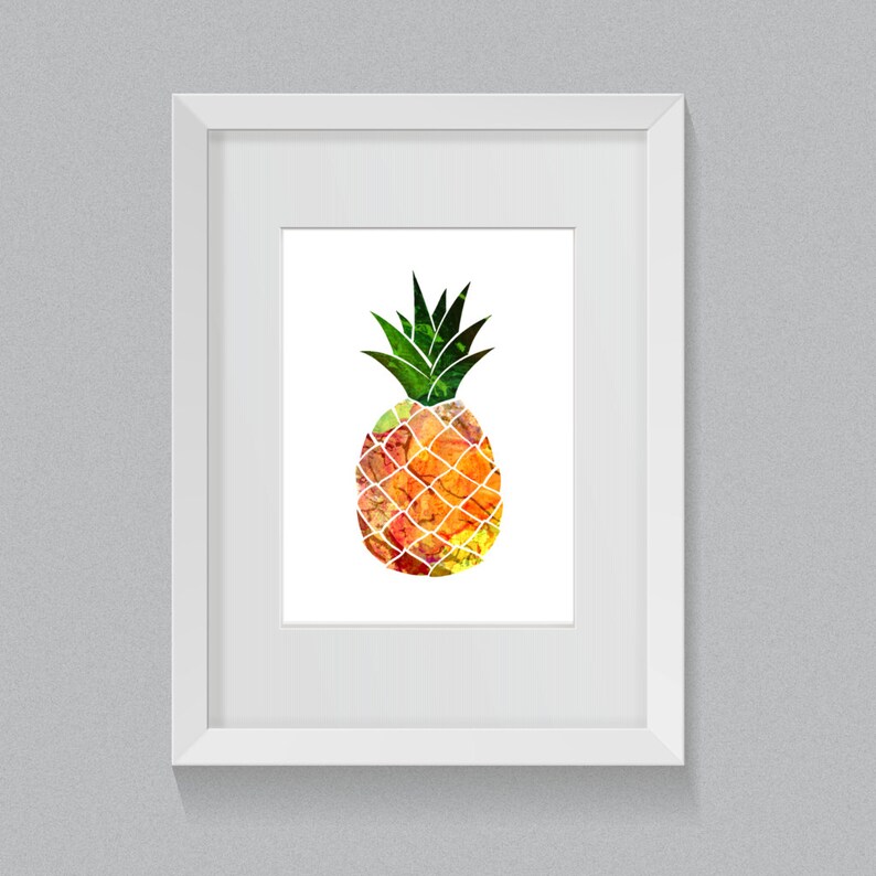 Tropical Watercolor Pineapple Art Print INSTANT DOWNLOAD - Etsy