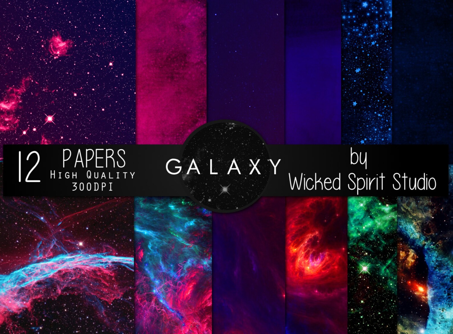 Galaxy Scrapbook Paper Set || INSTANT DOWNLOAD || Printable || DIY - Etsy
